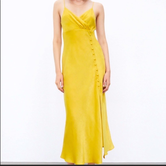 Zara | Dresses | Zara Yellow Slip Dress | Poshmark